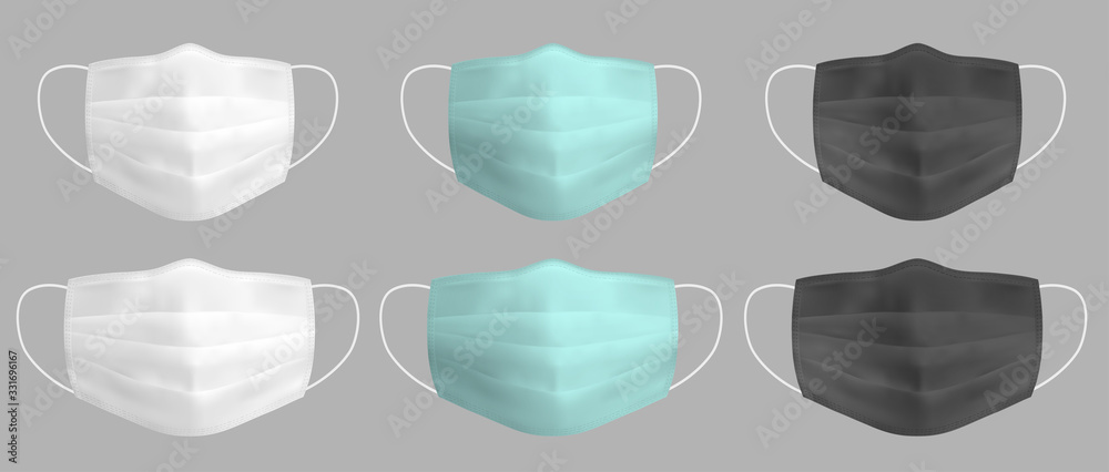 Vector realistic medical face mask Stock Vector | Adobe Stock