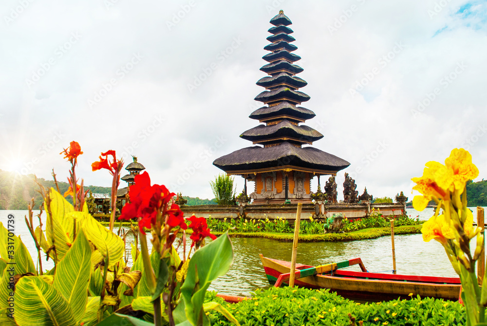 UBUD, BALI, INDONESIA - APRIL 2017: Beautiful Pura Ulun Danu Batur is a ...