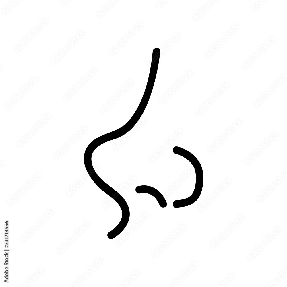 upturned nose icon vector. upturned nose sign. isolated contour symbol ...