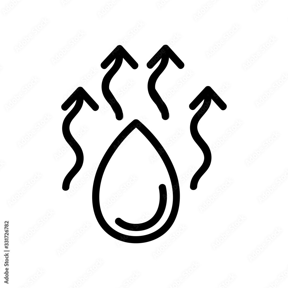 moisture evaporation icon vector. moisture evaporation sign. isolated ...