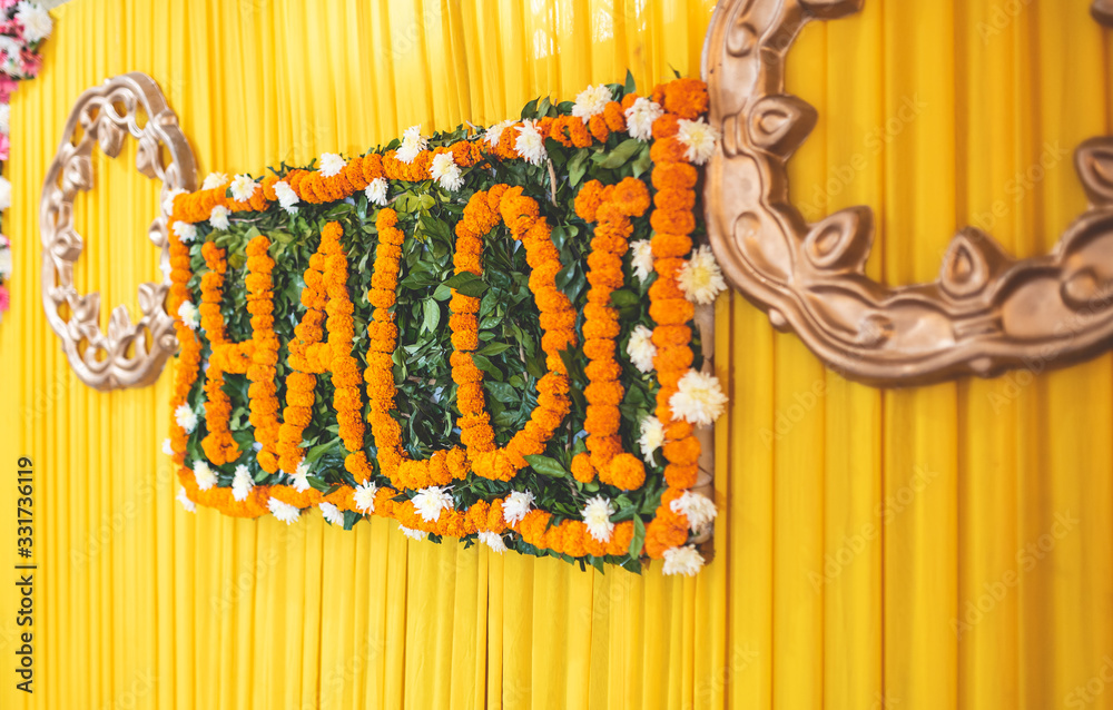 Indian Wedding Yellow Background