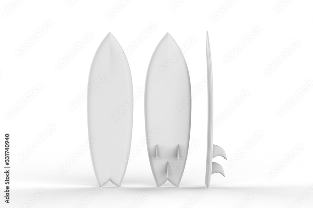 Blank surfboard for mock up and design, 3d render illustration. Stock ...