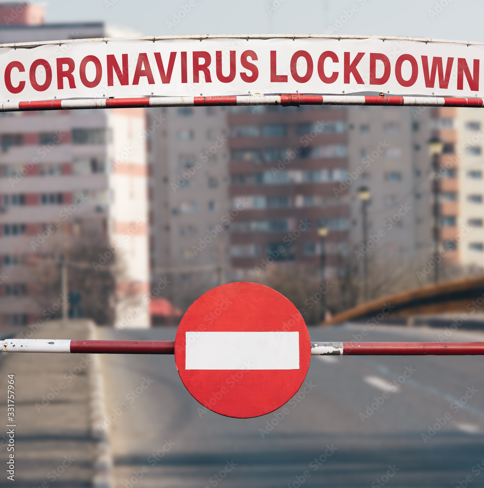 Empty street with no entry sign due to coronavirus lockdown Stock Photo ...
