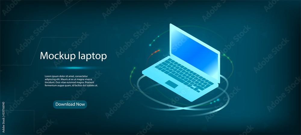 Laptop from different angles. The layout of the universal device. 3D ...