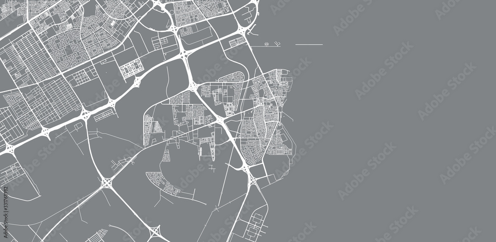 Urban vector city map of Al Wakrah, Qatar Stock Vector | Adobe Stock