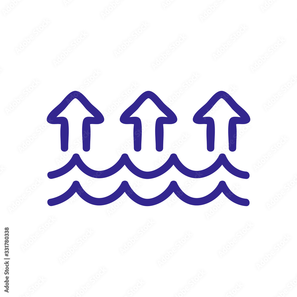 evaporation icon vector. evaporation sign. color isolated symbol ...