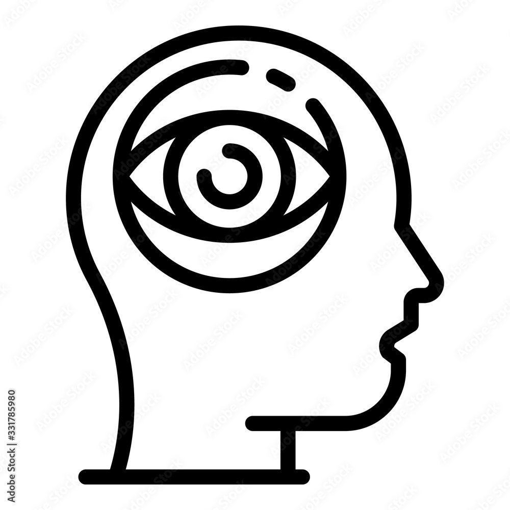 Eye mind life skill icon. Outline eye mind life skill vector icon for ...