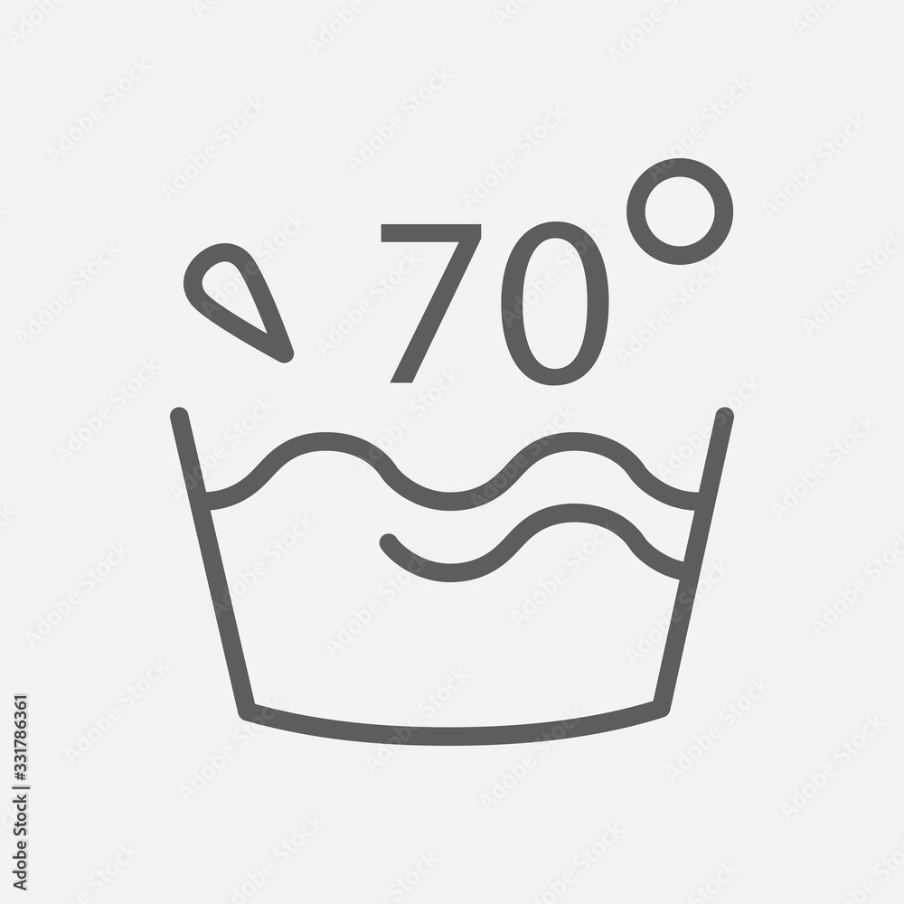 Water temperature 70 deg icon line symbol. Isolated vector illustration ...