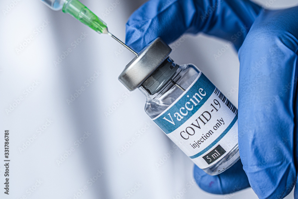 vial, covid-19, coronavirus vaccine ampoule, bottle for injection with ...