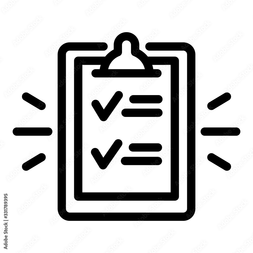 Summary icon. Outline summary vector icon for web design isolated on ...