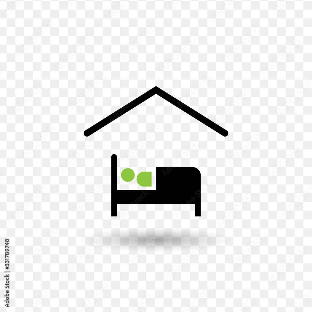 Concept of the home of a sick person. Protect hyurself. Sick men at ...