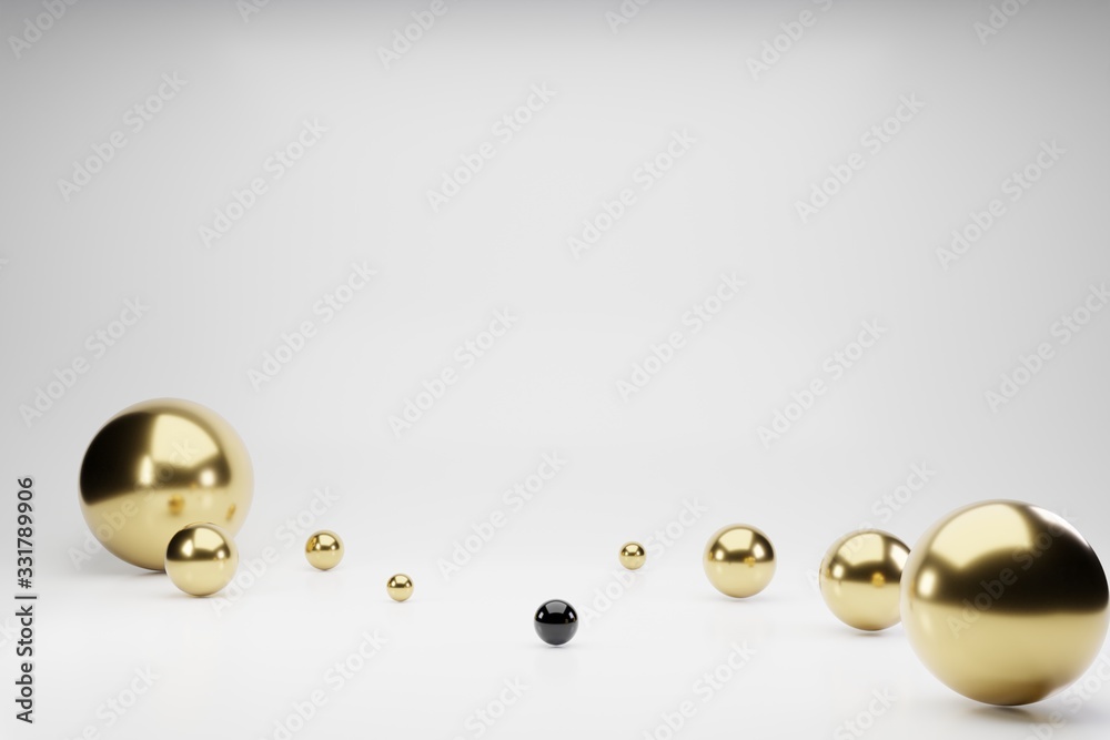 3d render abstract background, golden geometric shapes. Computer ...