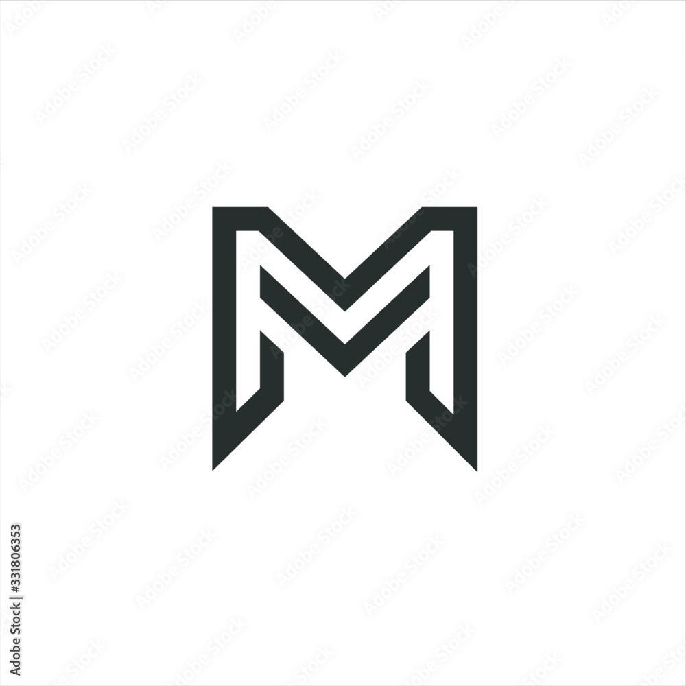 Letter M , Mv ,Vm logo design vector image , letter M logo icon vector ...