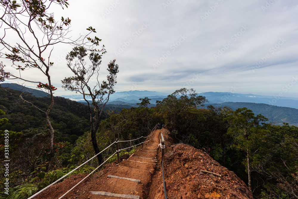 Climbing Mount Kinabalu, Sabah, Borneo, Malaysia. The highest mountain ...