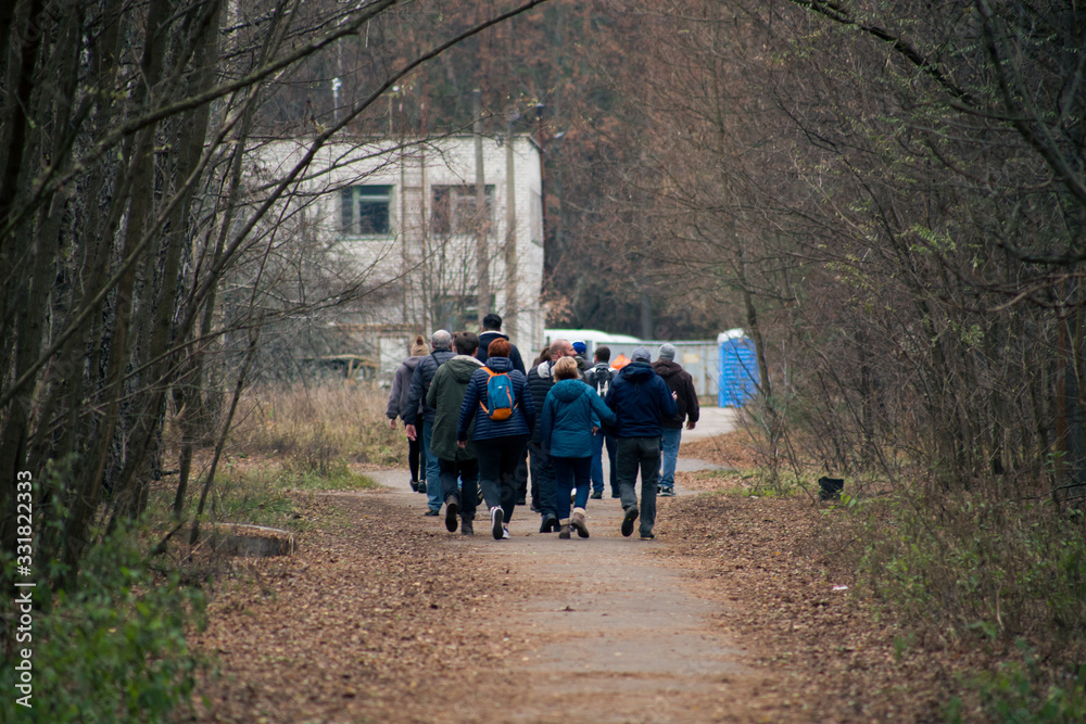 Poster A group of people on excursions to Pripyat in Chernobyl – Wall ...