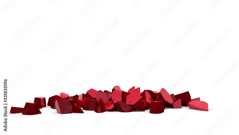 Delicate feelings. A broken heart symbol. Love is gone. 3D animation ...