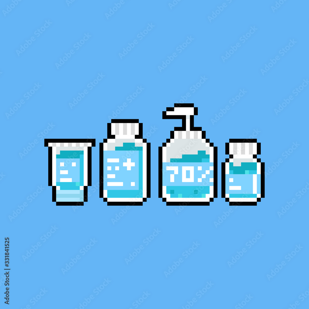 Pixel art alcohol icon set. Stock Vector | Adobe Stock
