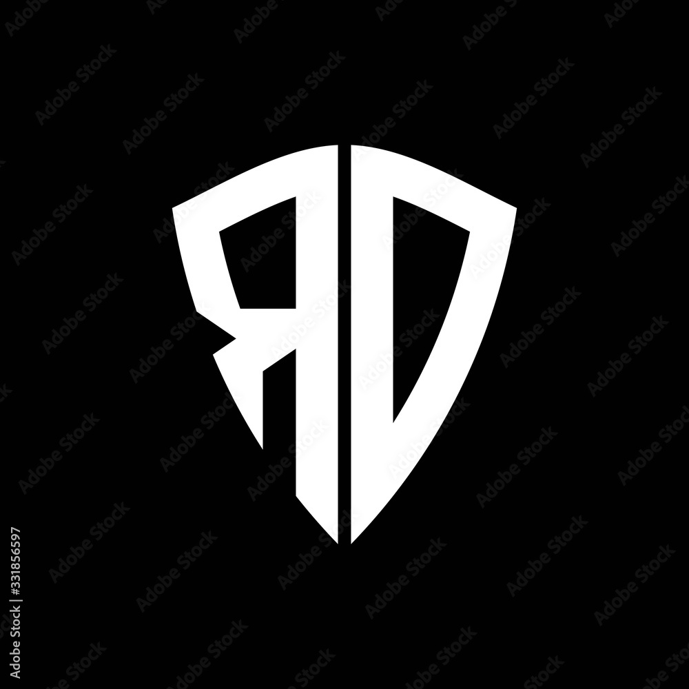 RD logo monogram with shield shape design template Stock Vector | Adobe ...