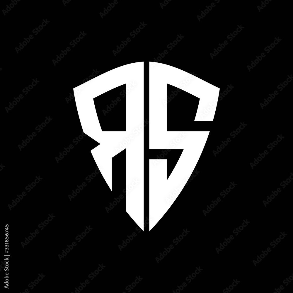 RS logo monogram with shield shape design template Stock Vector | Adobe ...