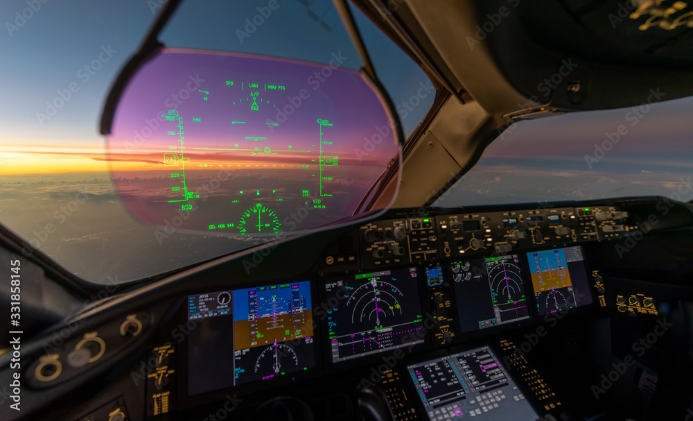 Boeing 787 Cockpit At Night