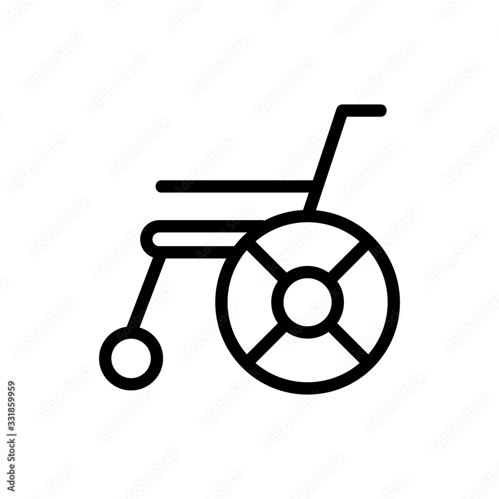 wheelchair icon vector. wheelchair sign. isolated contour symbol ...