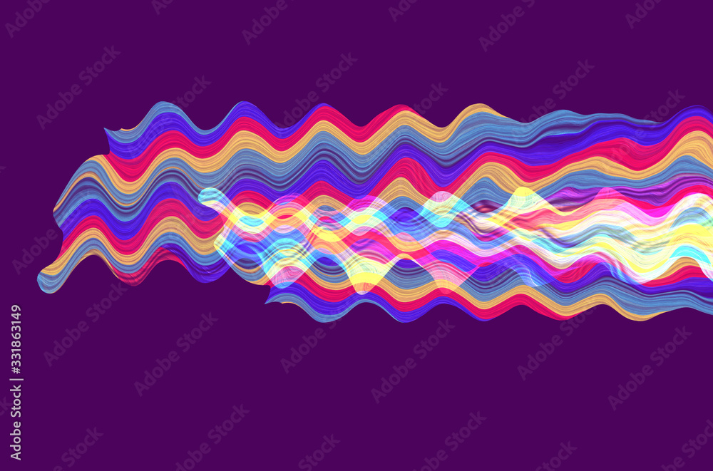 rainbow wavy design on purple background Stock Illustration | Adobe Stock