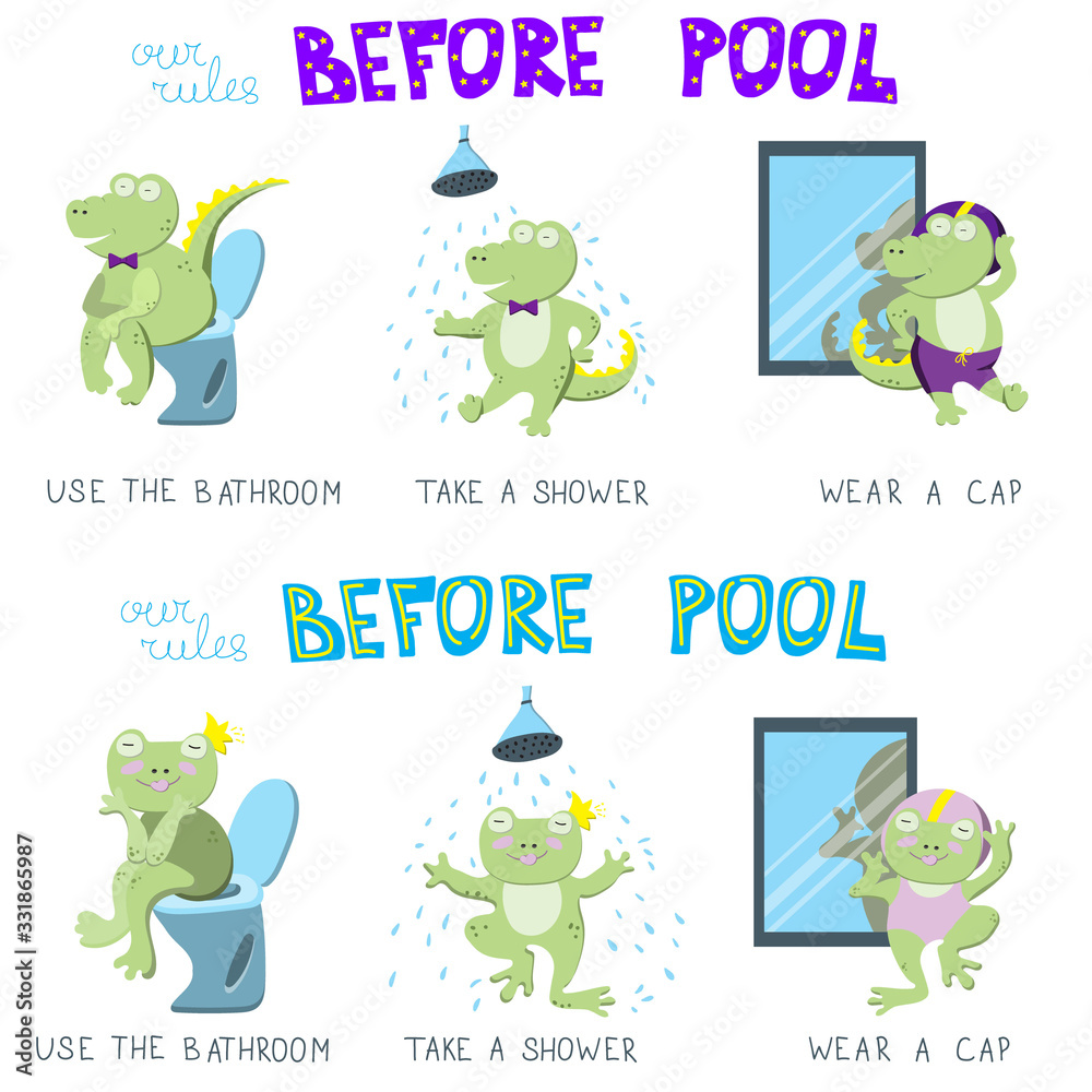 Set of concepts with character. Simple rules for children before ...