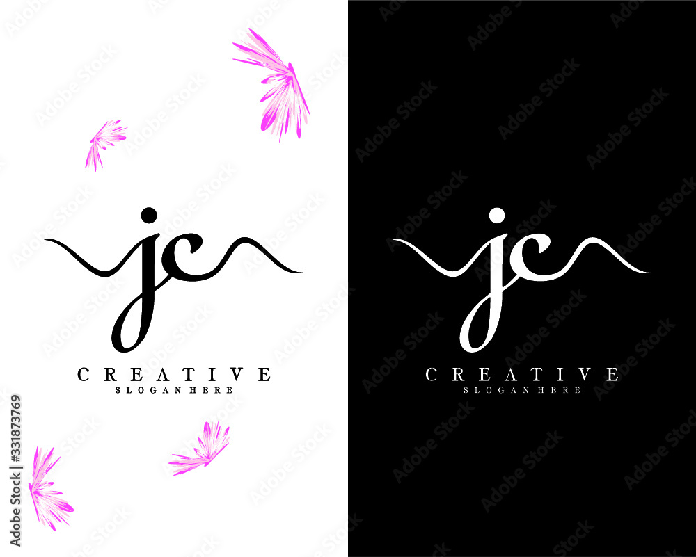 handwriting script letter jc, cj logo design vector Stock Vector ...
