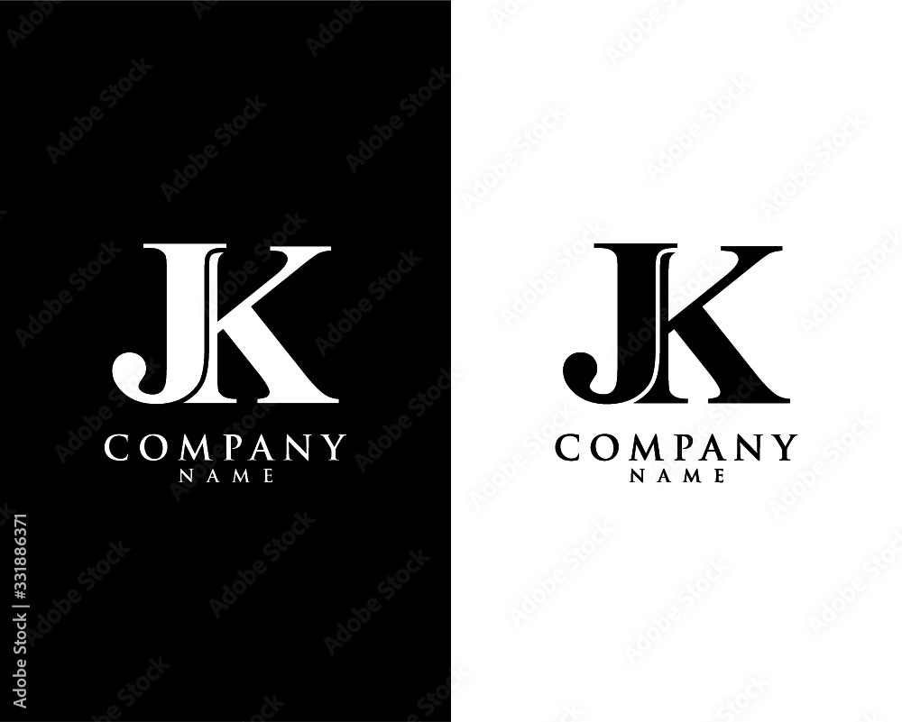JK, KJ initial company name logo template vector Stock Vector | Adobe Stock