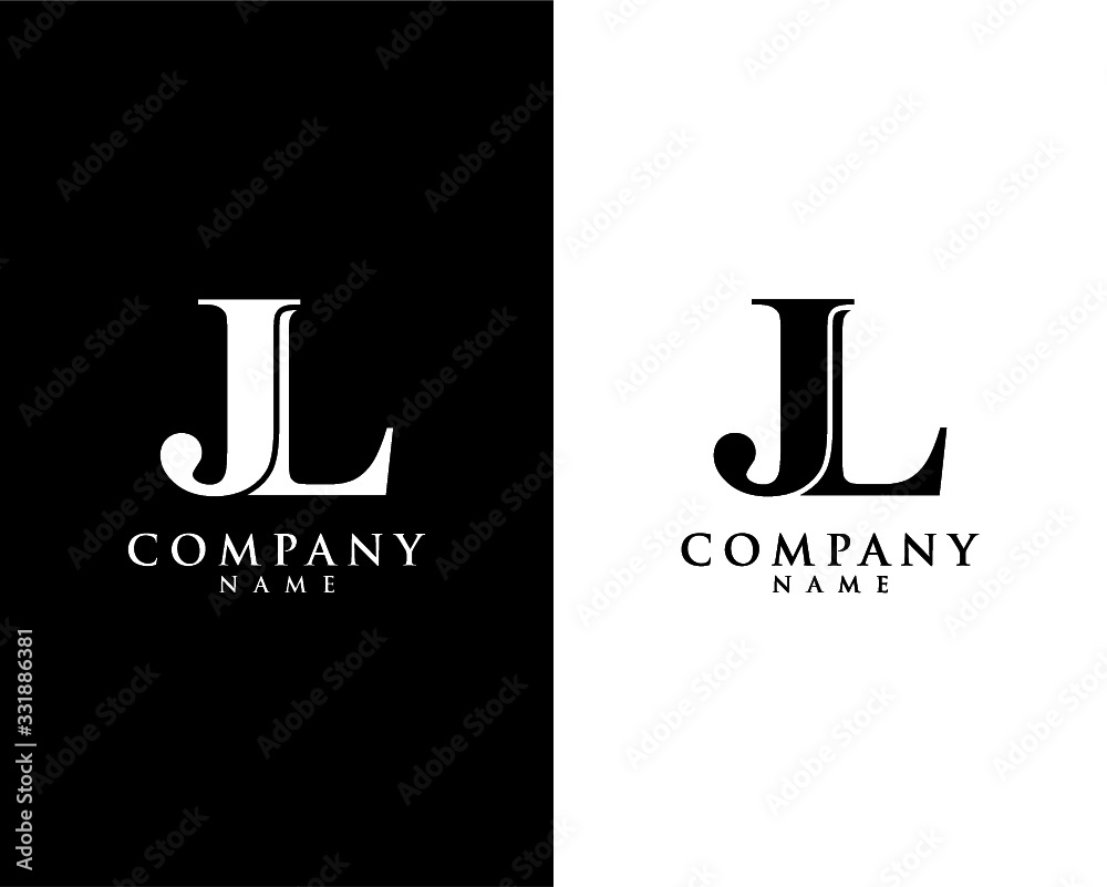 Vetor de JL, LJ initial company name logo template vector do Stock ...