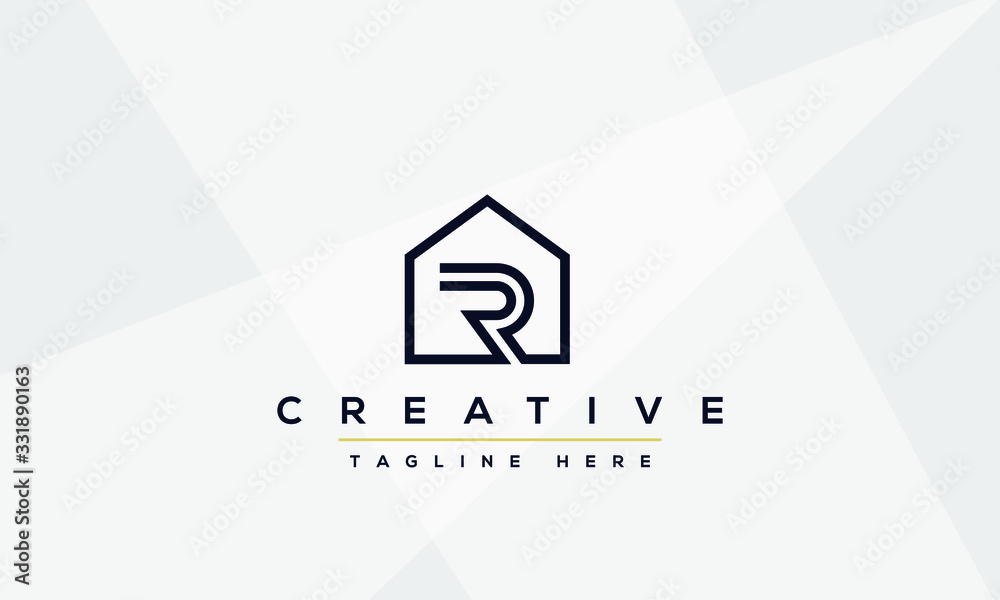 Abstract monogram letter R logo icon design. Minimalist R RR creative ...