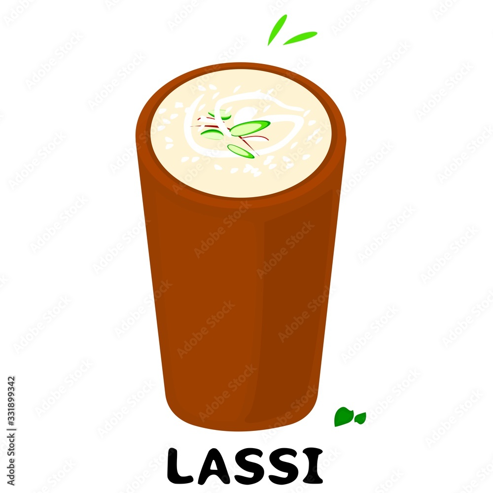 Lassi indian Punjabi food Vector Stock Vector | Adobe Stock