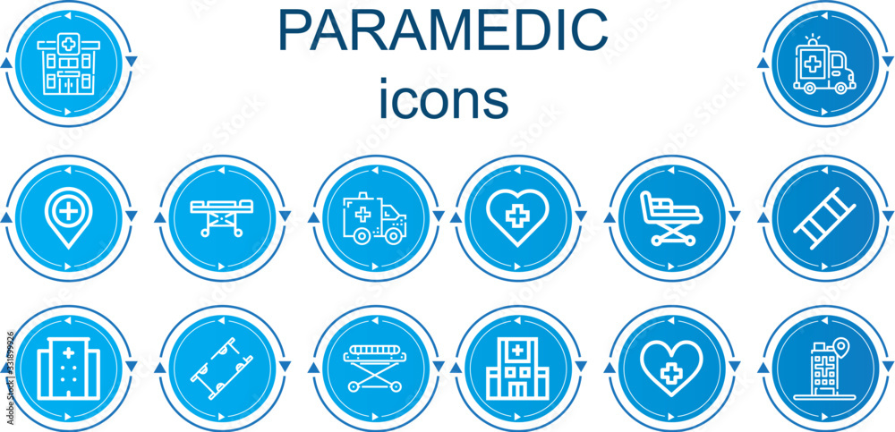 Editable 14 paramedic icons for web and mobile Stock Vector | Adobe Stock