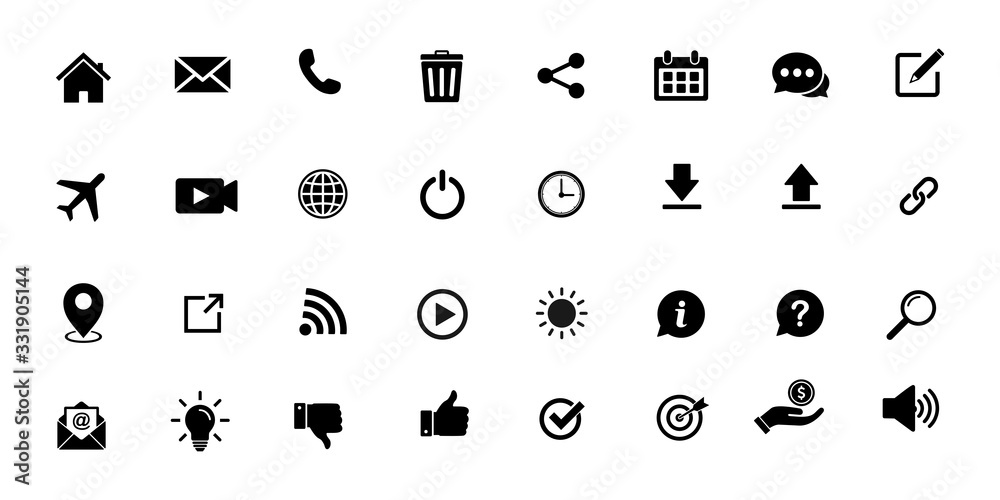 Website icon set, Web icon Set, symbol vector Stock Vector | Adobe Stock