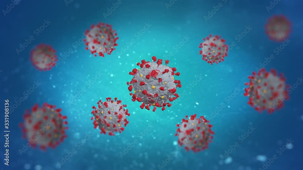 Detailed view of a virus cells. Seamless looping realistic animation ...