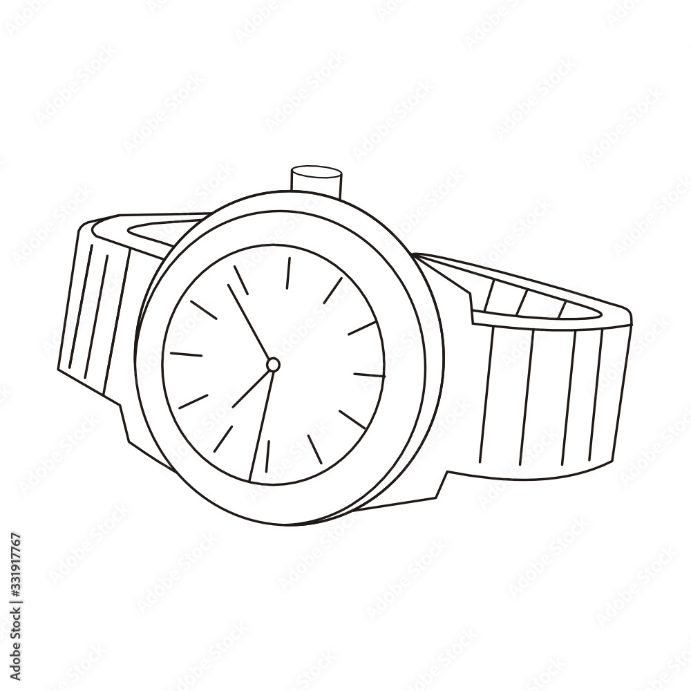 Watch Line Art Clip Art Stock Vector | Adobe Stock