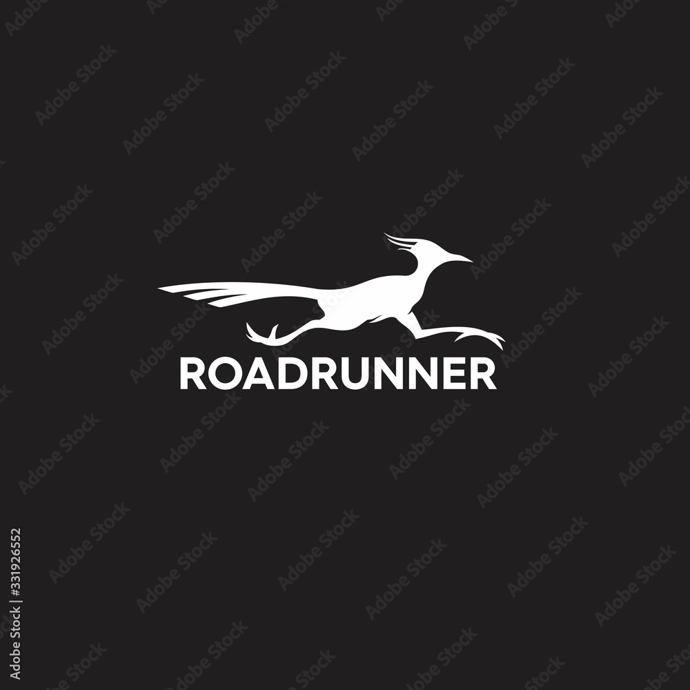 Modern monochrome road runner logo Stock Vector | Adobe Stock