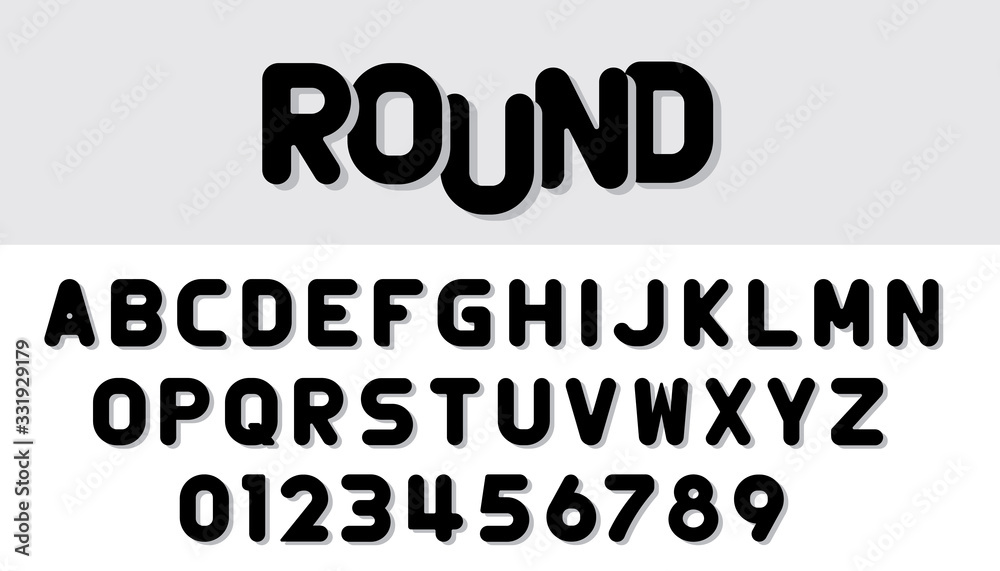 Vector of round modern font design and alphabet set. Stock Vector ...