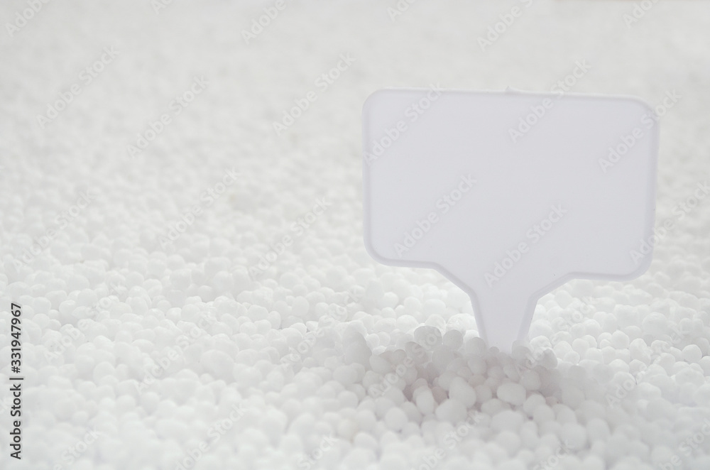 Urea fertilizer with banner and copy space. White mineral fertilizer ...