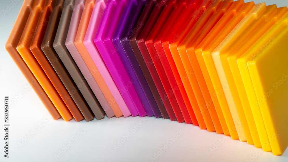 Plastic color swatches book. Sample colors catalogue for plastic ...