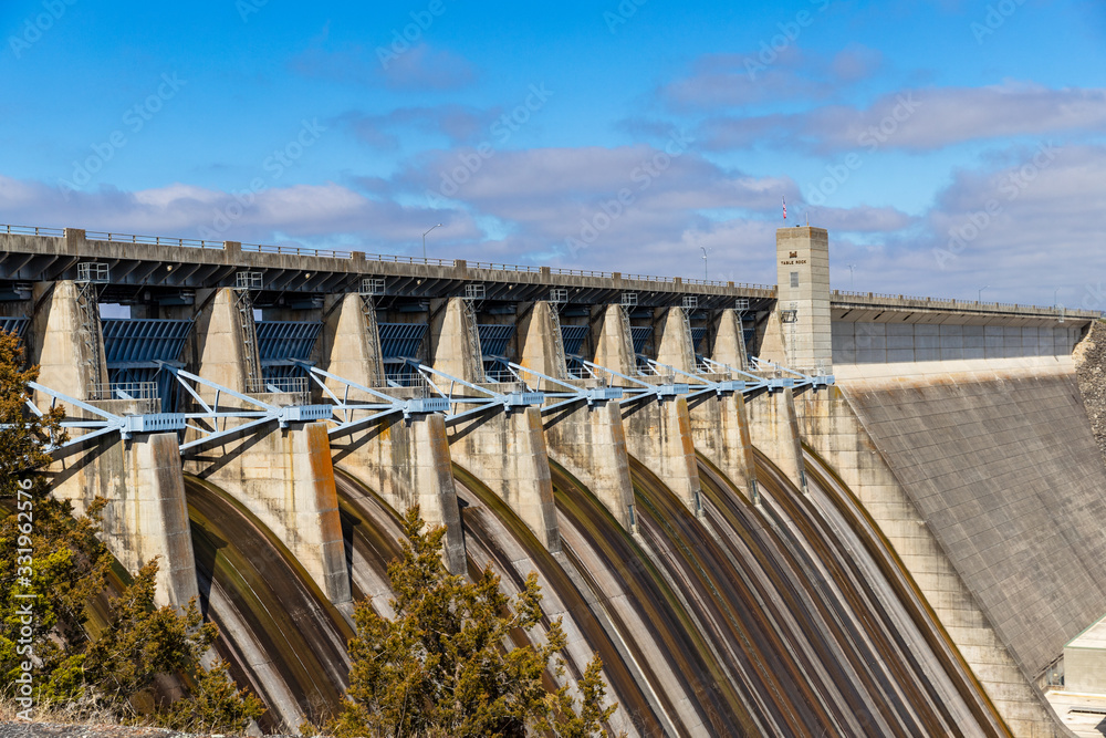 Table Rock Dam on the White River, completed in 1958 by the U.S. Army ...