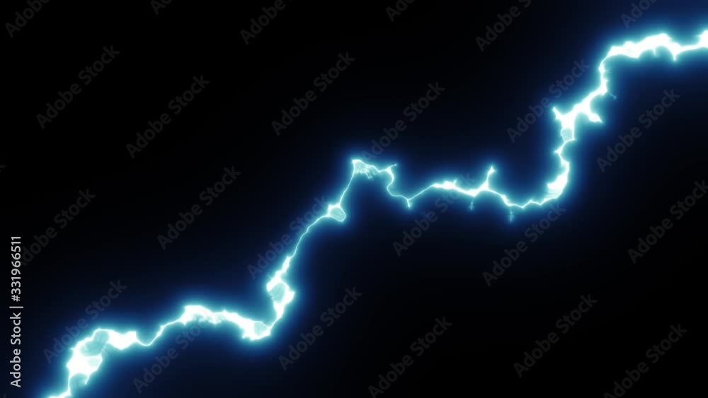 Electric Lightning Strikes Distorted Fx Loop/ 4k animation of a black ...