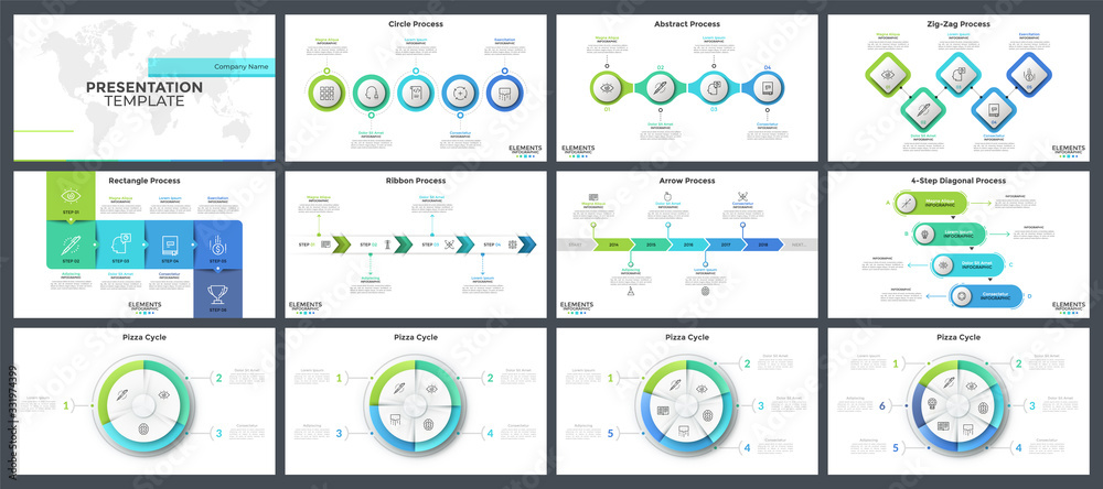 Collection of presentation templates Stock Vector | Adobe Stock