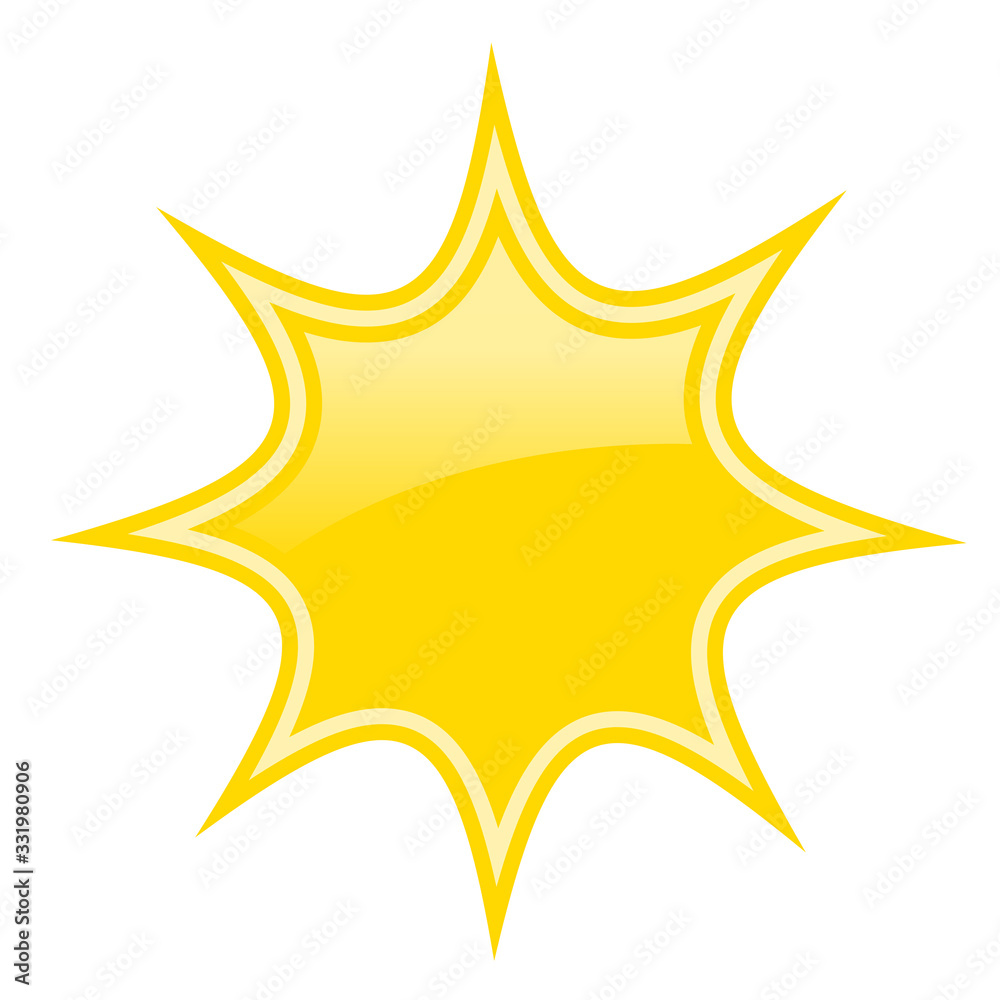 Yellow bursting star icon Stock Vector | Adobe Stock