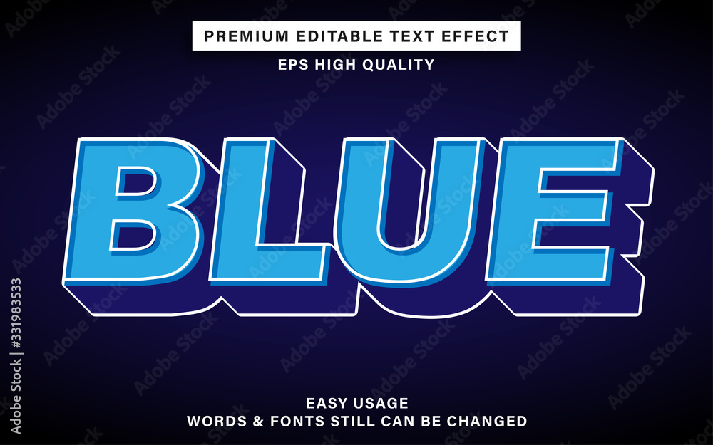 blue text effect Stock Vector | Adobe Stock