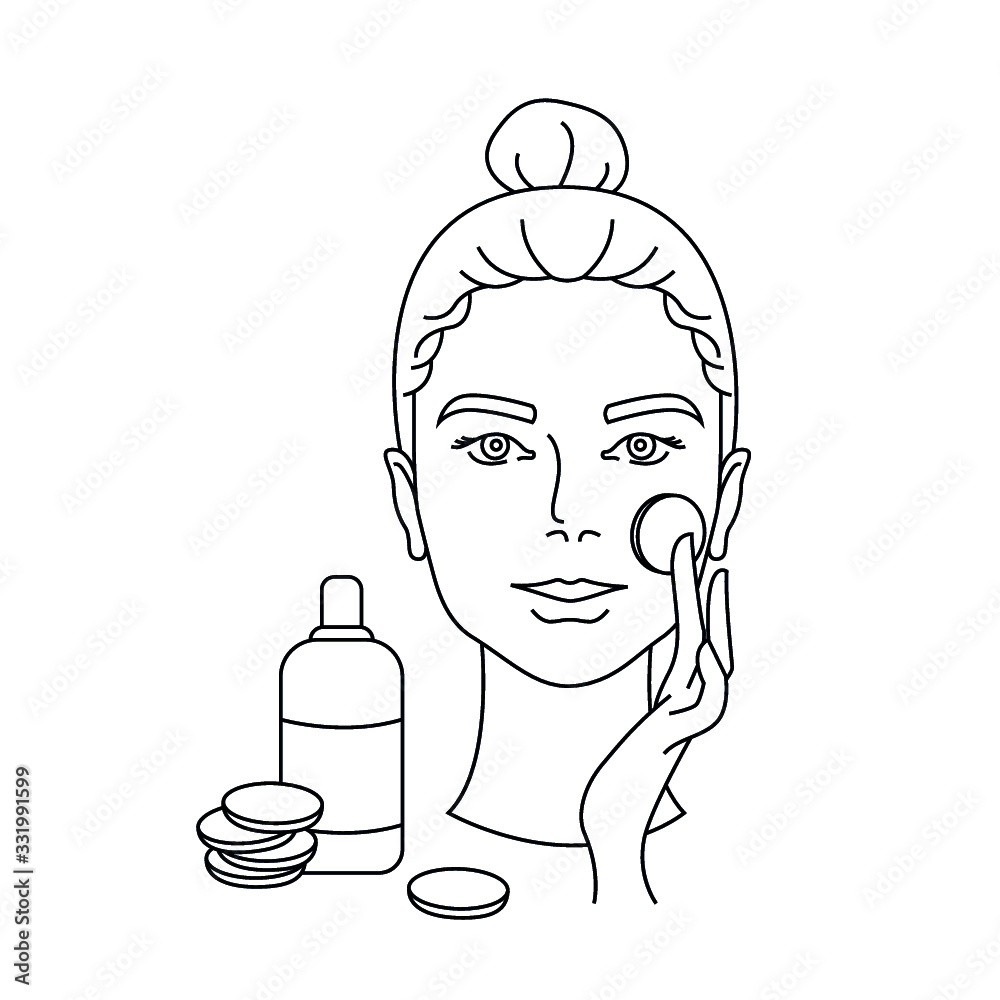 Instruction how clean face with cleansing foam and cotton wheels ...