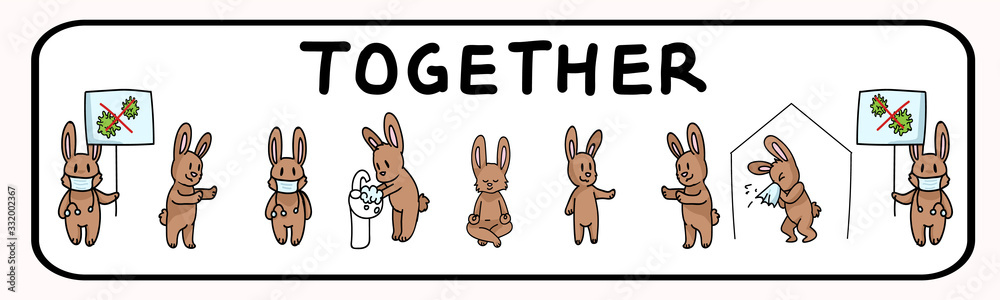 Corona virus crisis help each other banner poster. Stay positive covid ...