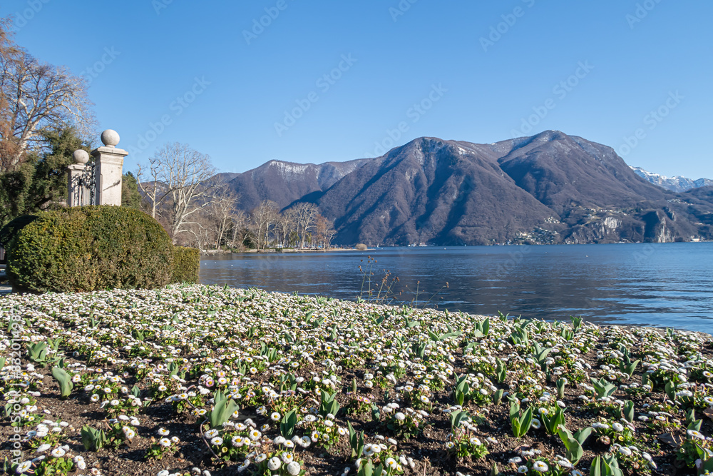 LUGANO, SWITZERLAND - MARCH 7, 2020: Parco Ciani, a destination for ...