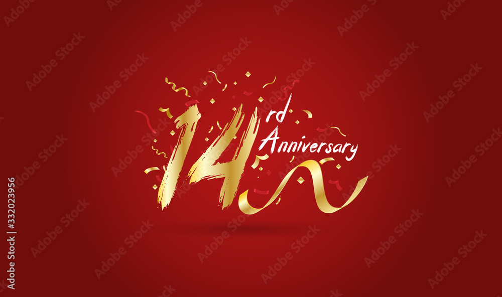 Anniversary celebration background. with the 14th number in gold and ...