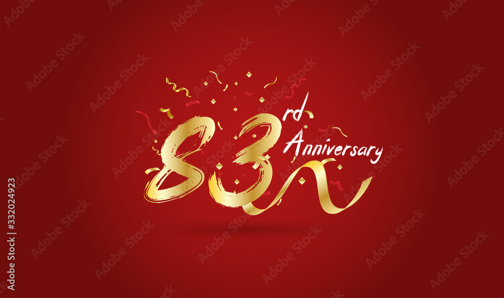 Anniversary celebration background. with the 83rd number in gold and ...